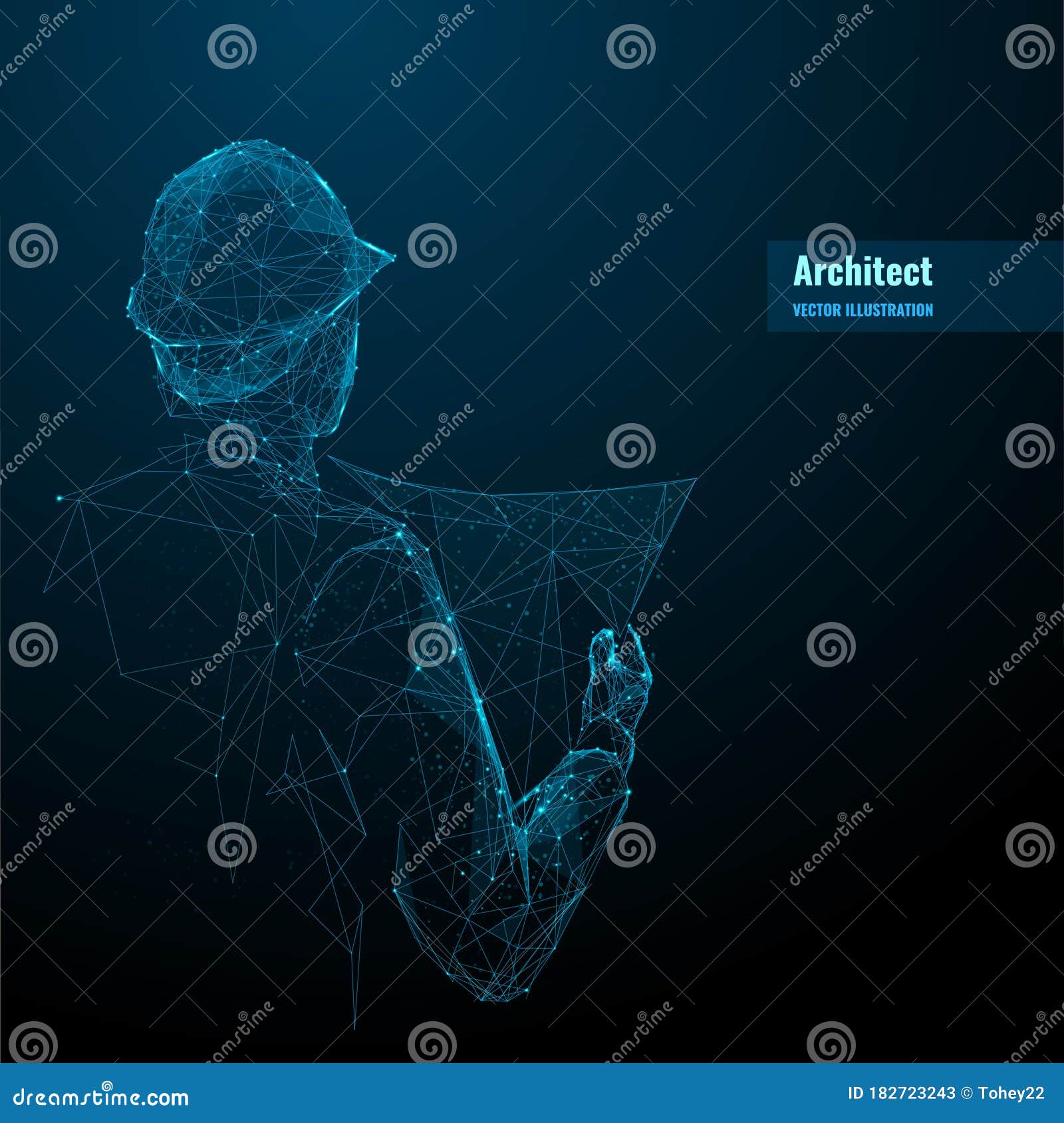 Low Poly Engineer As a Concept of Construction Stock Vector ...