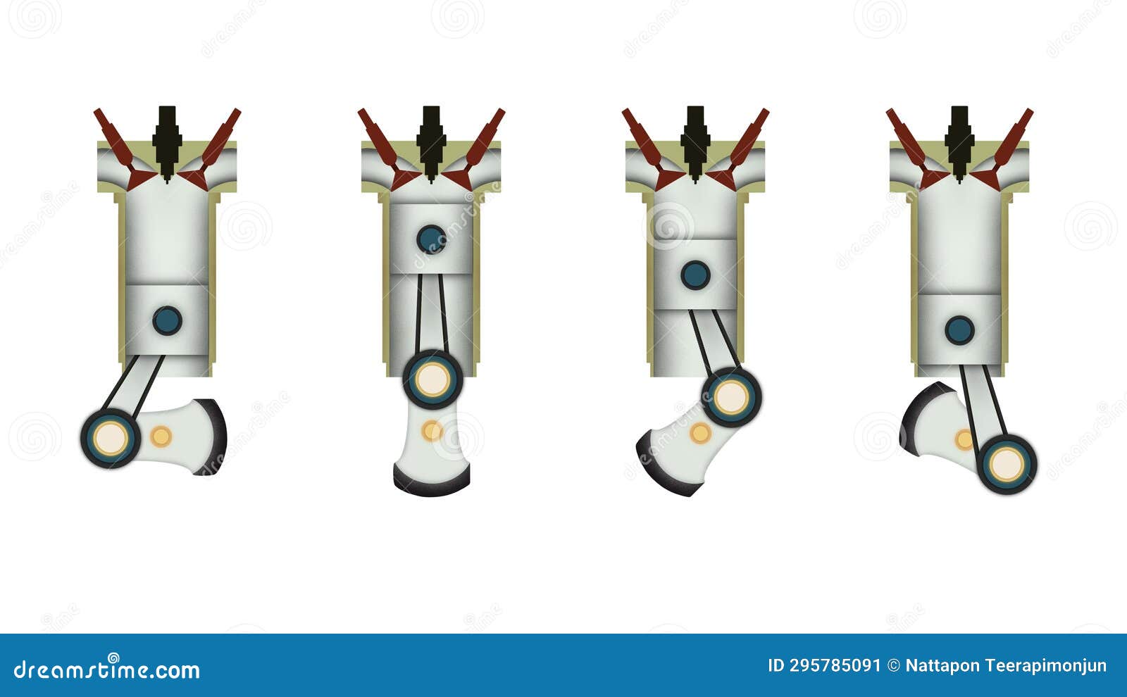 Four Stroke Internal Combustion Engine, Four Stroke Engine Stock Image ...