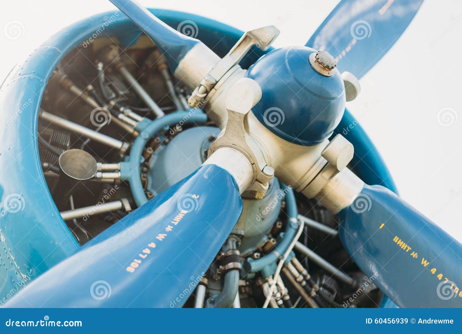 Engine Aircraft Propeller Blue Stock Image - Image of cloud, motor ...