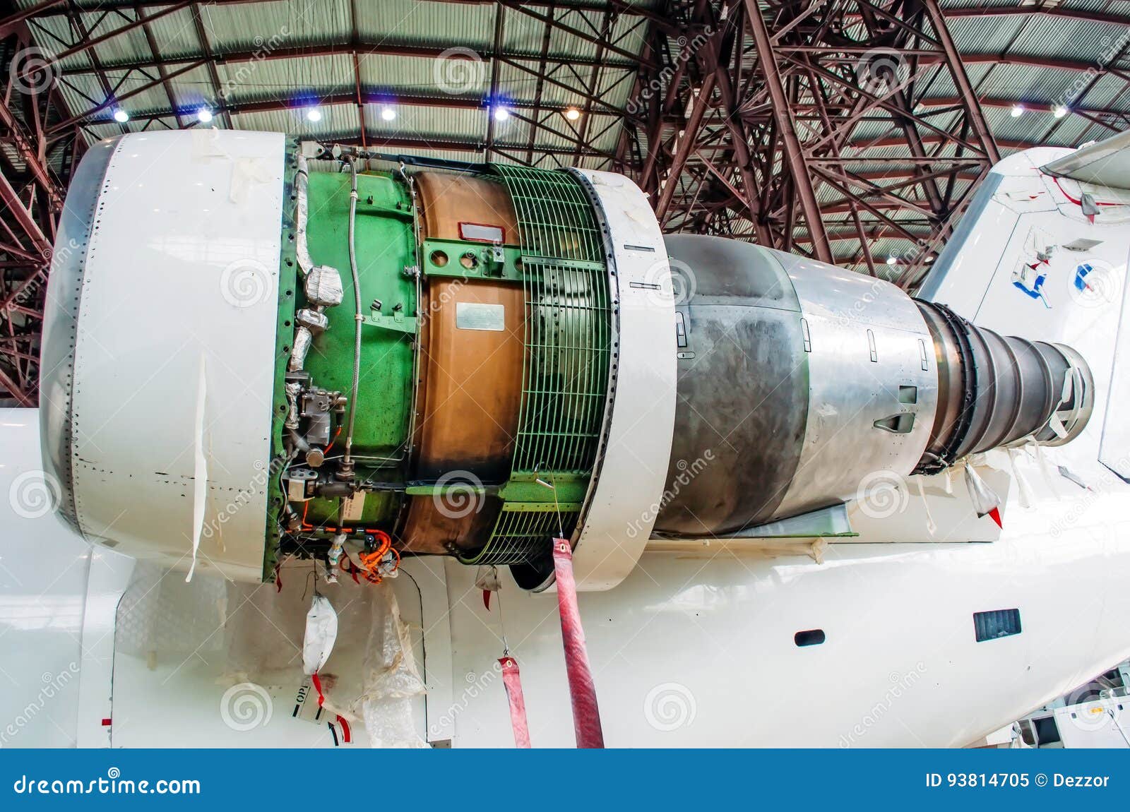 Engine Aircraft on the Tail during Repair. Stock Image - Image of ...