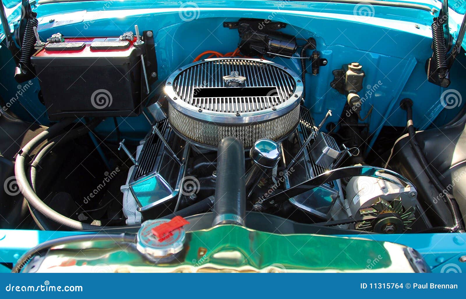 Engine in antique car stock photo. Image of show, clean - 11315764