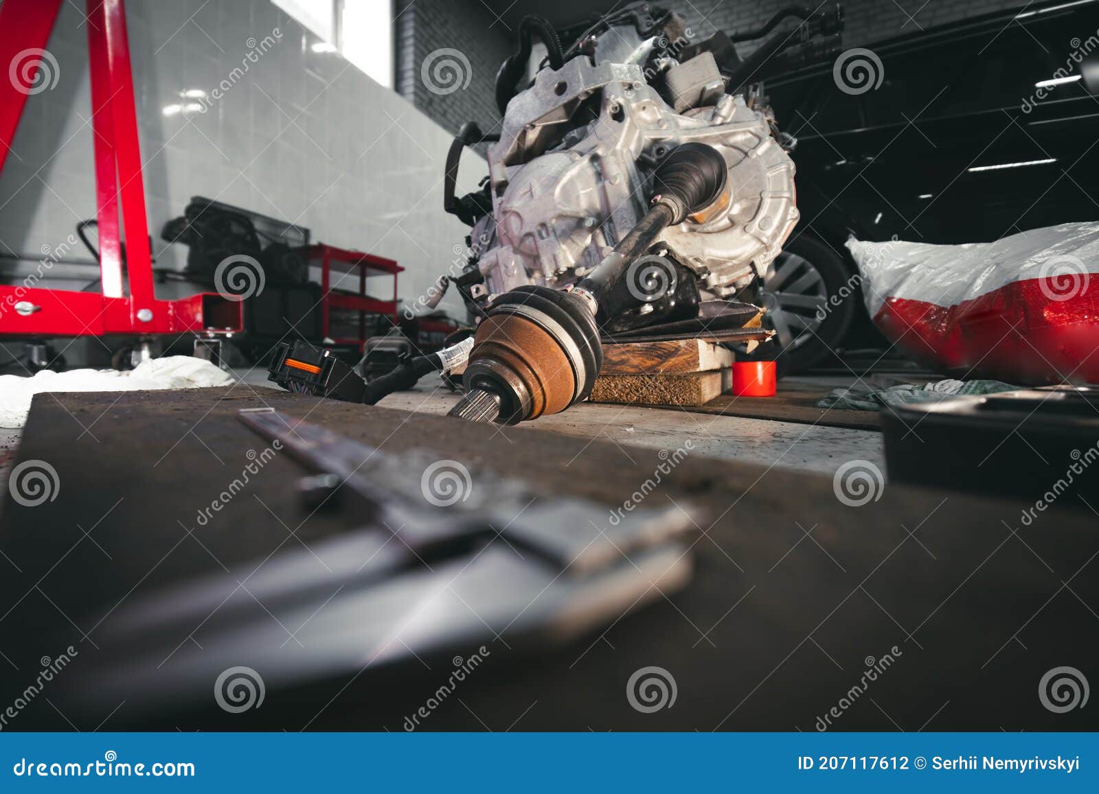 The Engine on Background, Vernier Caliper, Adjustment and Precision ...