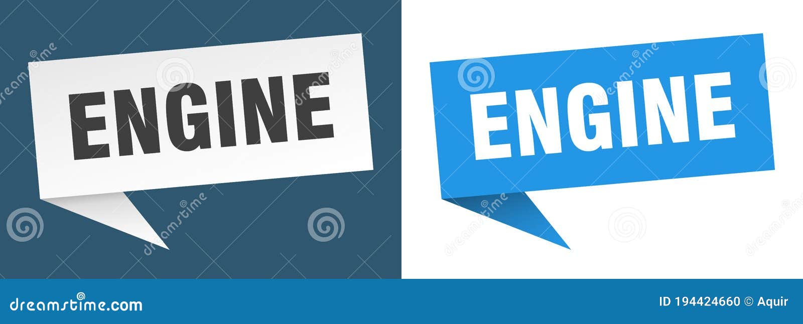 Engine Banner. Engine Speech Bubble Label Set Stock Vector ...