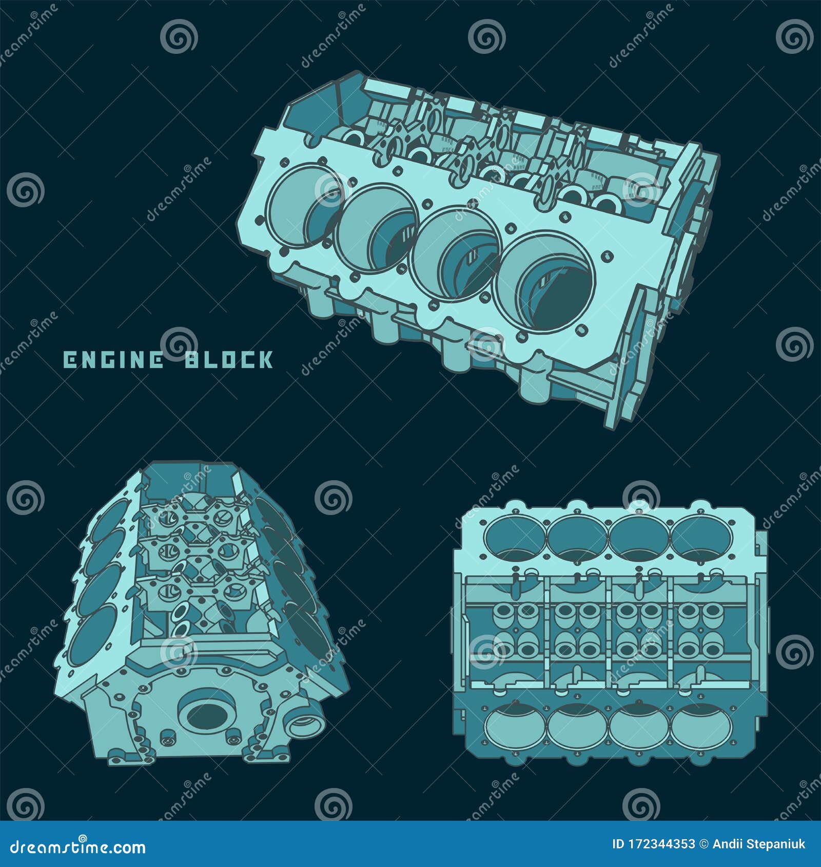 Engine block illustration stock vector. Illustration of mechanism ...