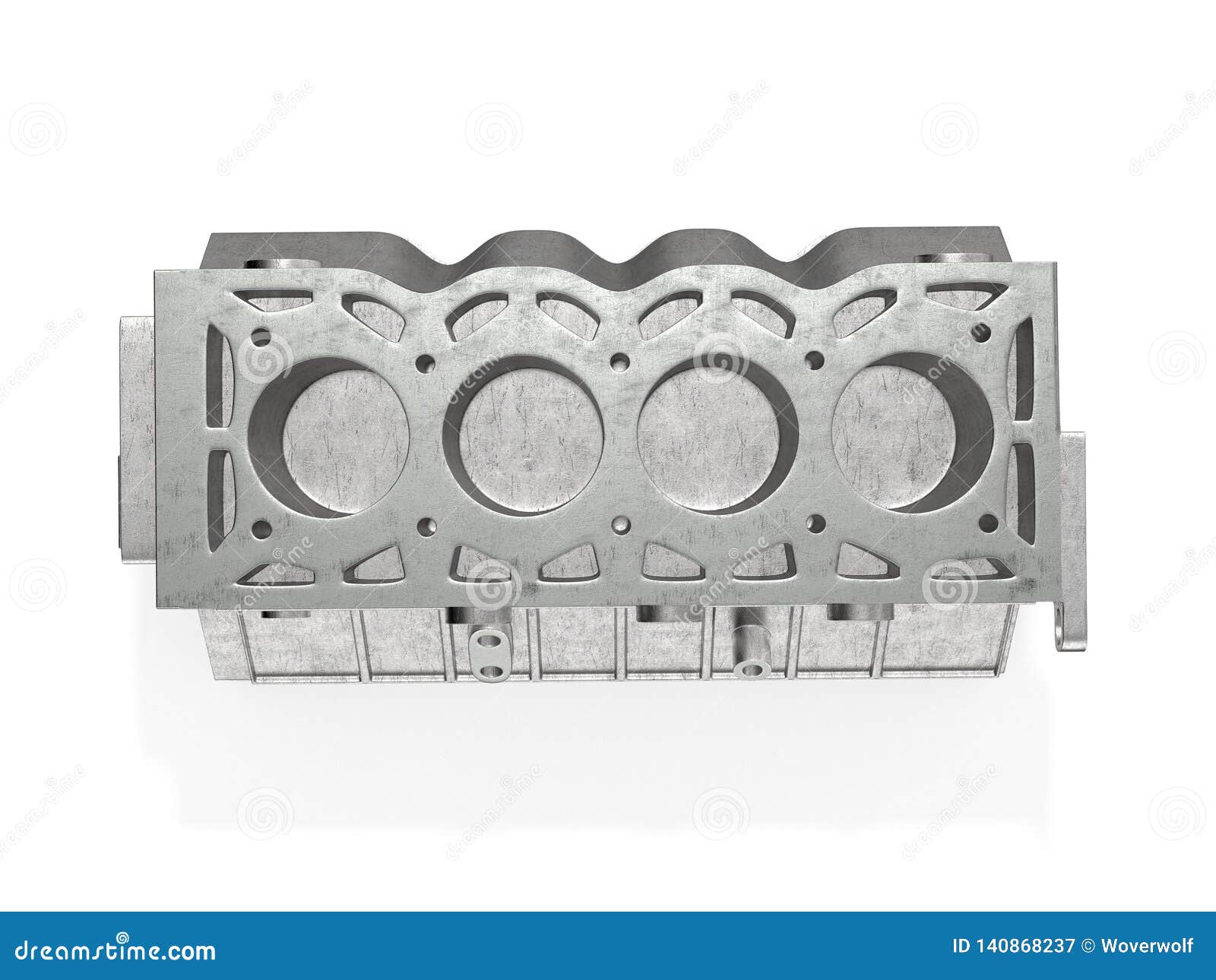 Engine Block Top View 3d Rendering Stock Image - Image of component ...