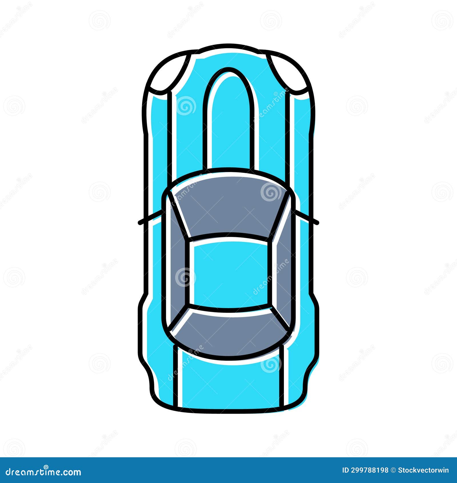 Engine Car Top View Color Icon Vector Illustration Stock Illustration ...