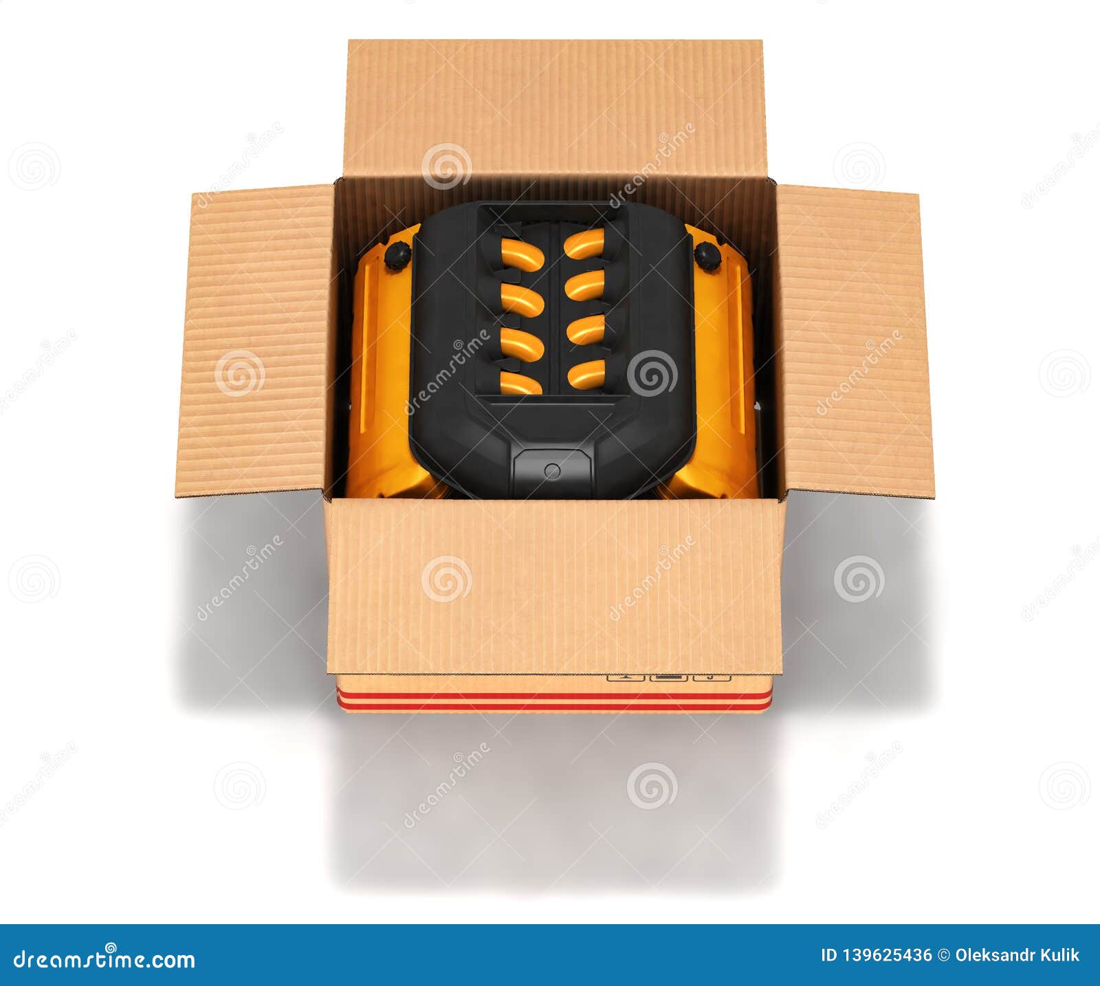 Engine in a Cardboard Box 3d Stock Illustration - Illustration of ...