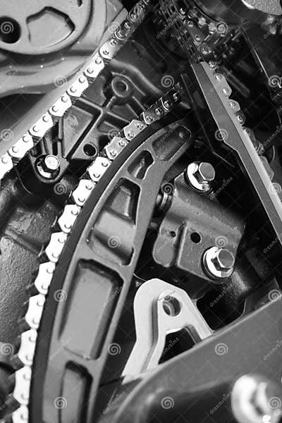 Engine chain drive stock image. Image of metal, casing - 1844839