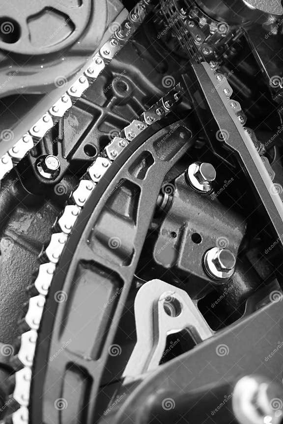 Engine chain drive stock image. Image of metal, casing - 1844839