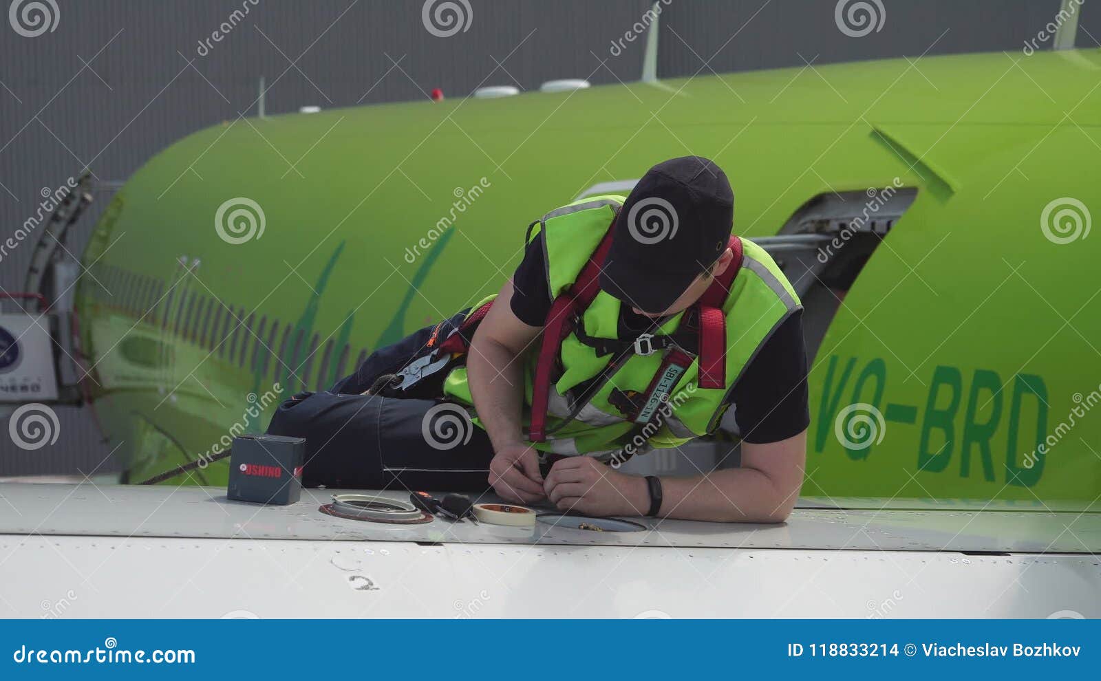 Engine and Chassis of the Passenger Airplane Under Heavy Maintenance ...