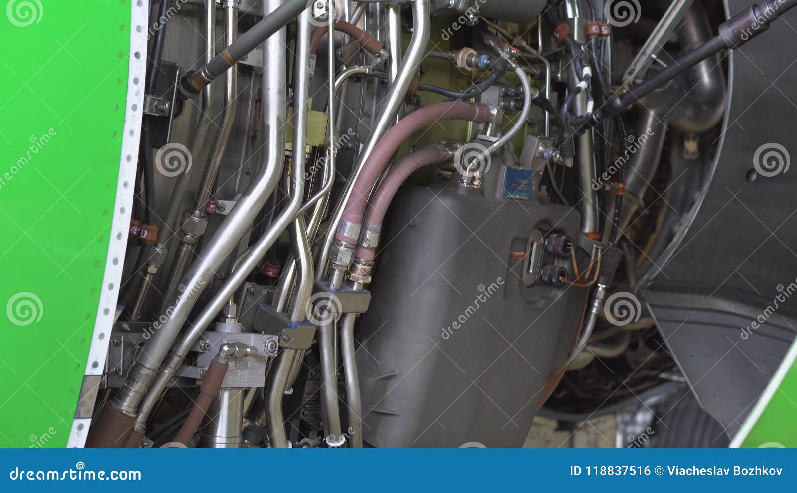 Engine and Chassis of the Passenger Airplane Under Heavy Maintenance ...