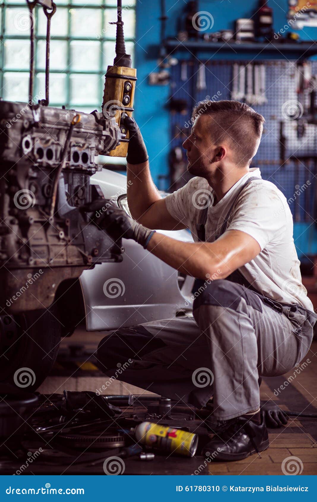 Engine check up stock photo. Image of engineer, mechanic - 61780310