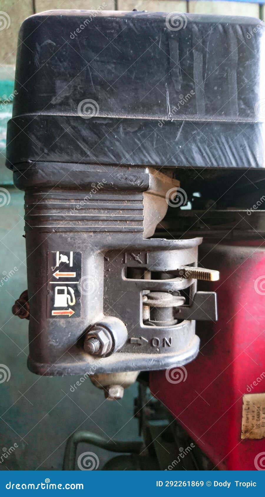 Engine Choke on the Air Compressor Engine Stock Image - Image of ...