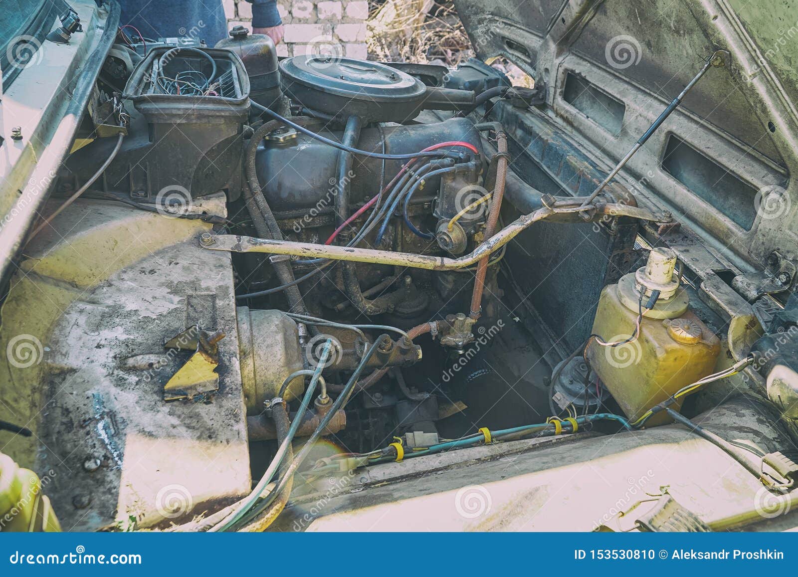 The Engine Compartment of the Car Stock Photo - Image of engineering ...