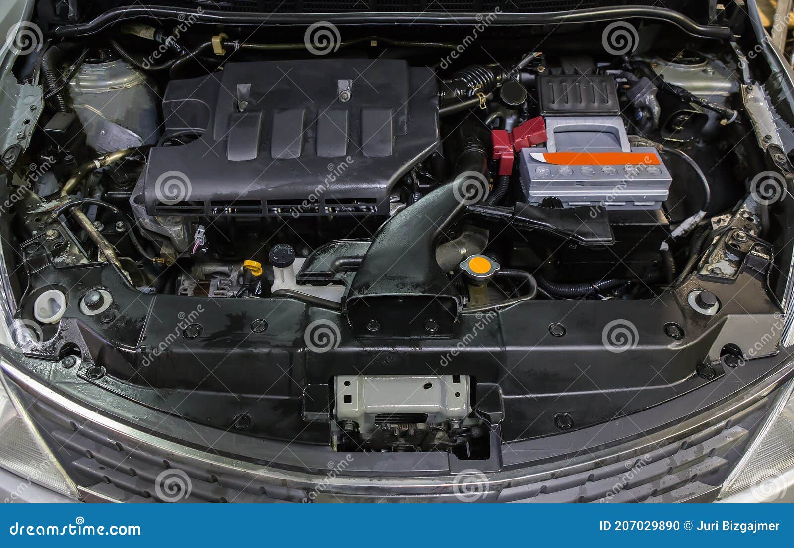 Engine Compartment of the Car Stock Photo - Image of industry, work ...