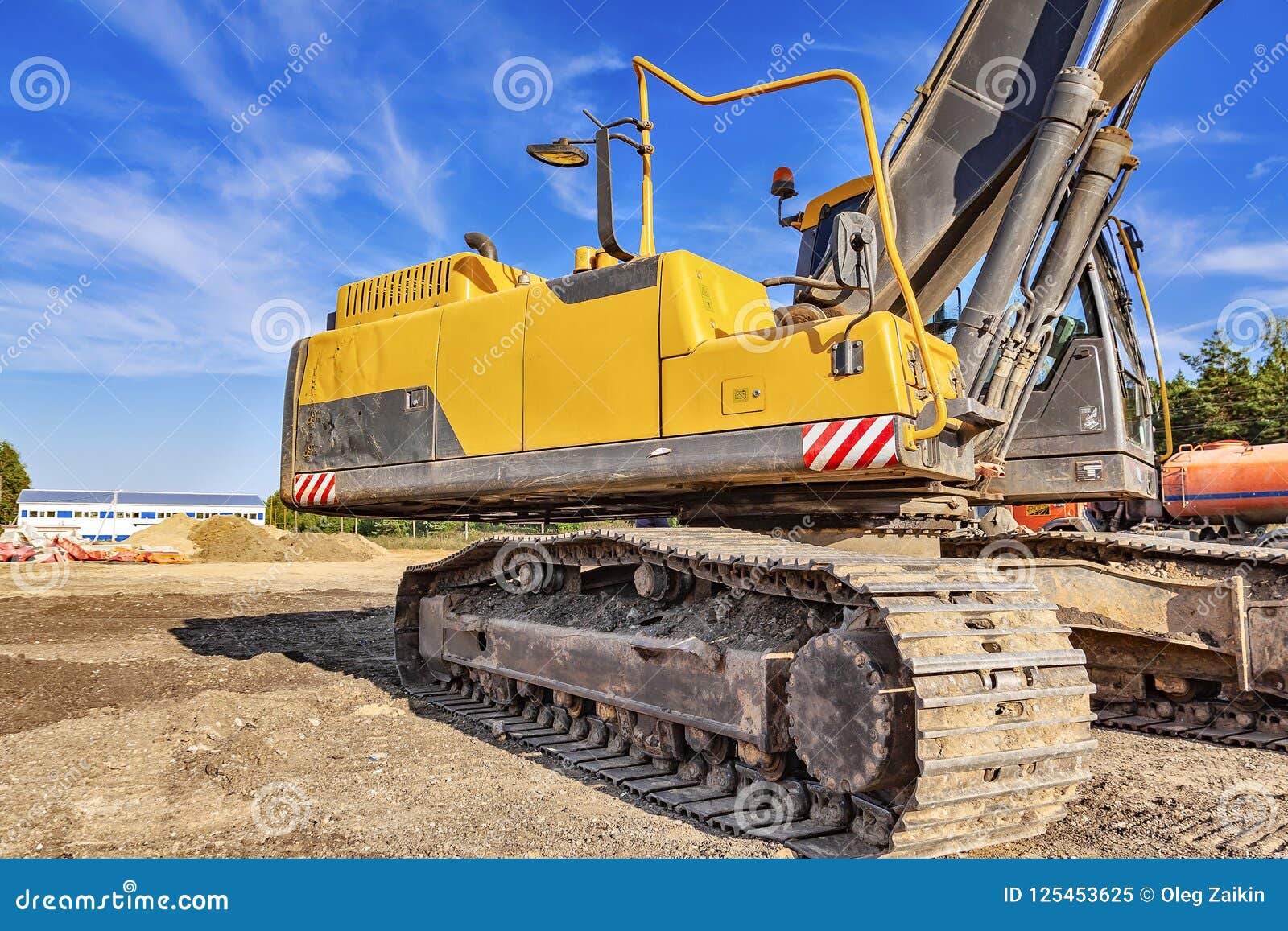 The Engine Compartment of the Excavator, Which Stands at the ...