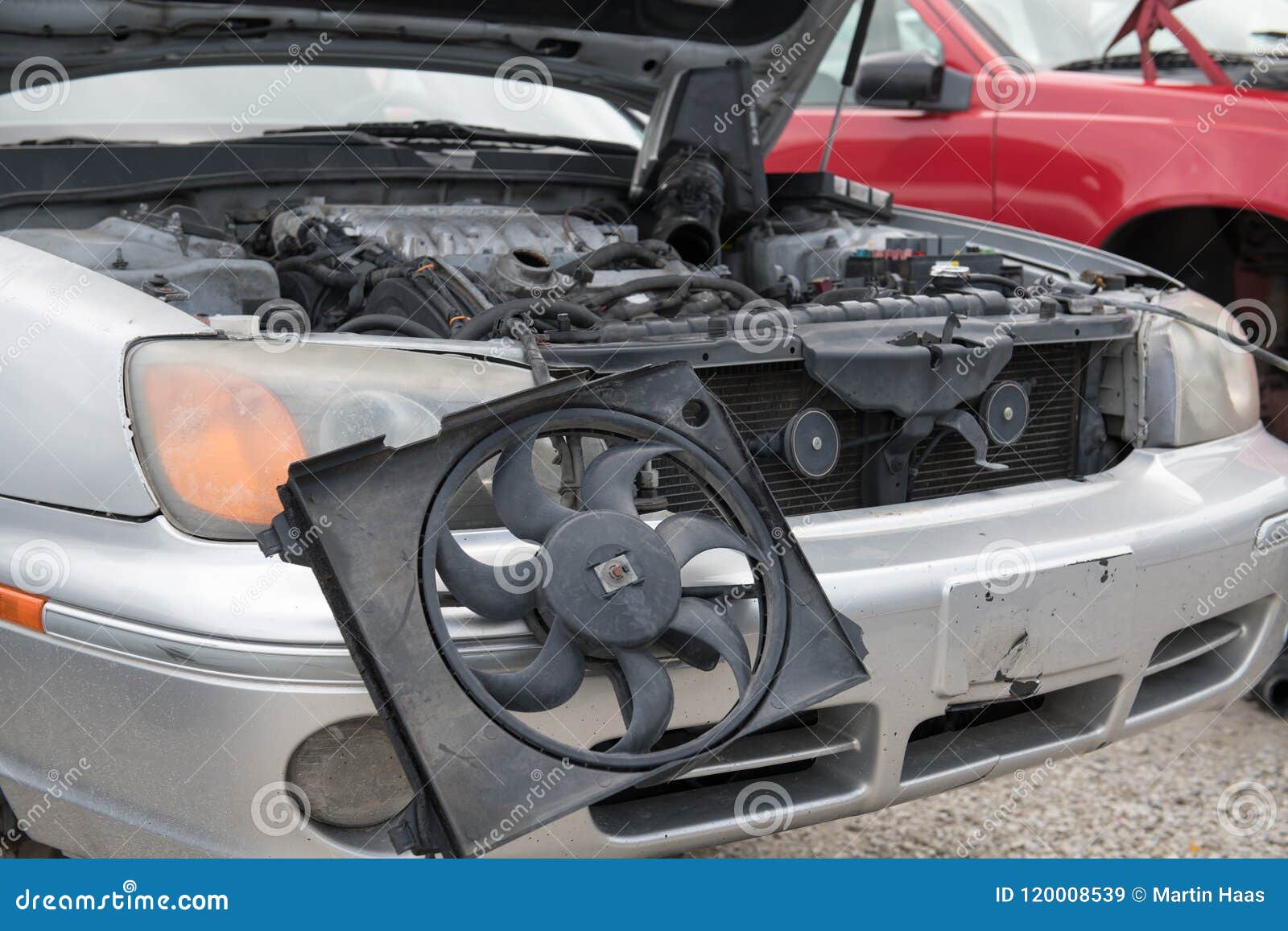 Engine Compartment with Fan Hanging Out Stock Image - Image of ...