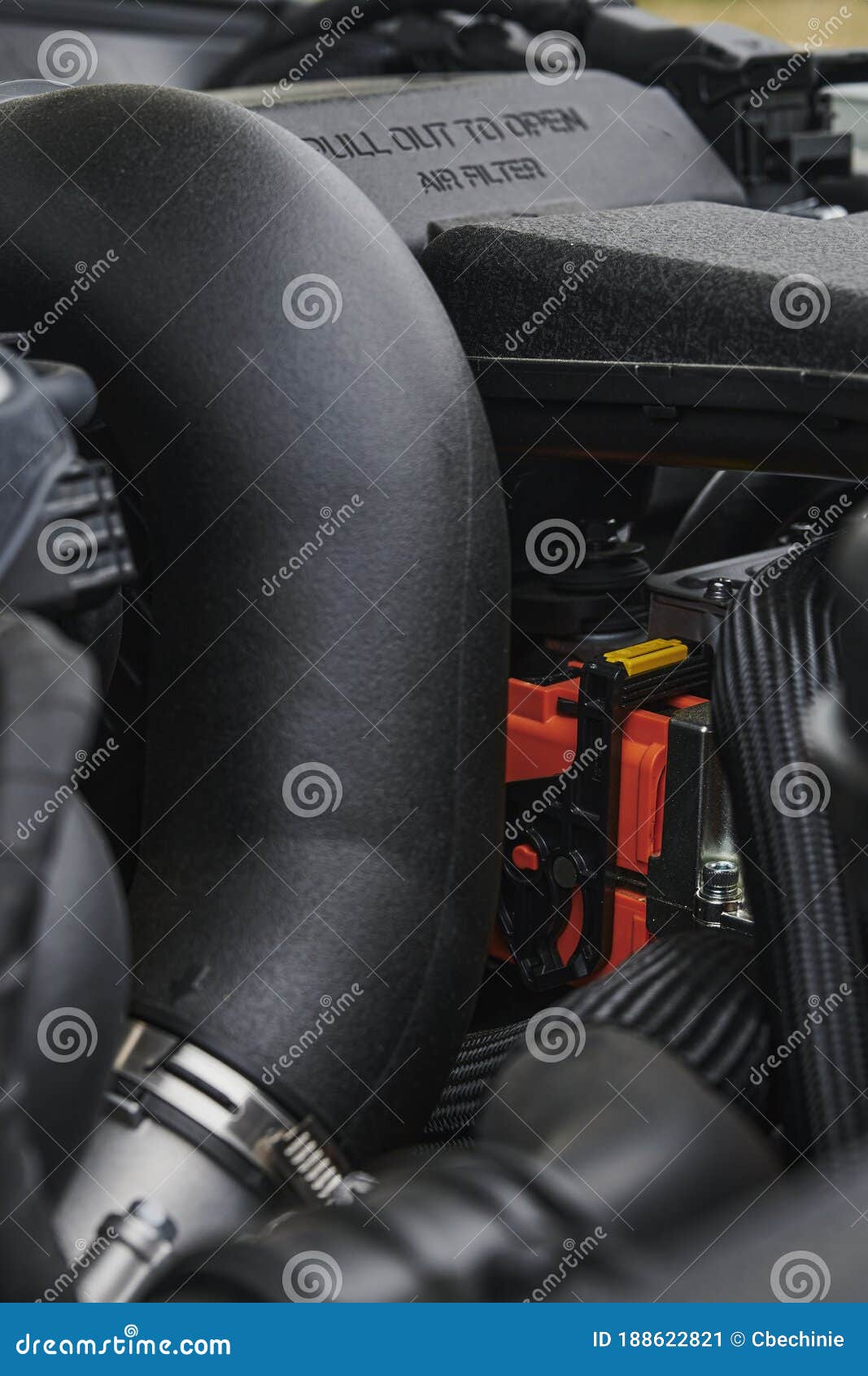 Engine Compartment of a P Car with Various Components Editorial Photo ...
