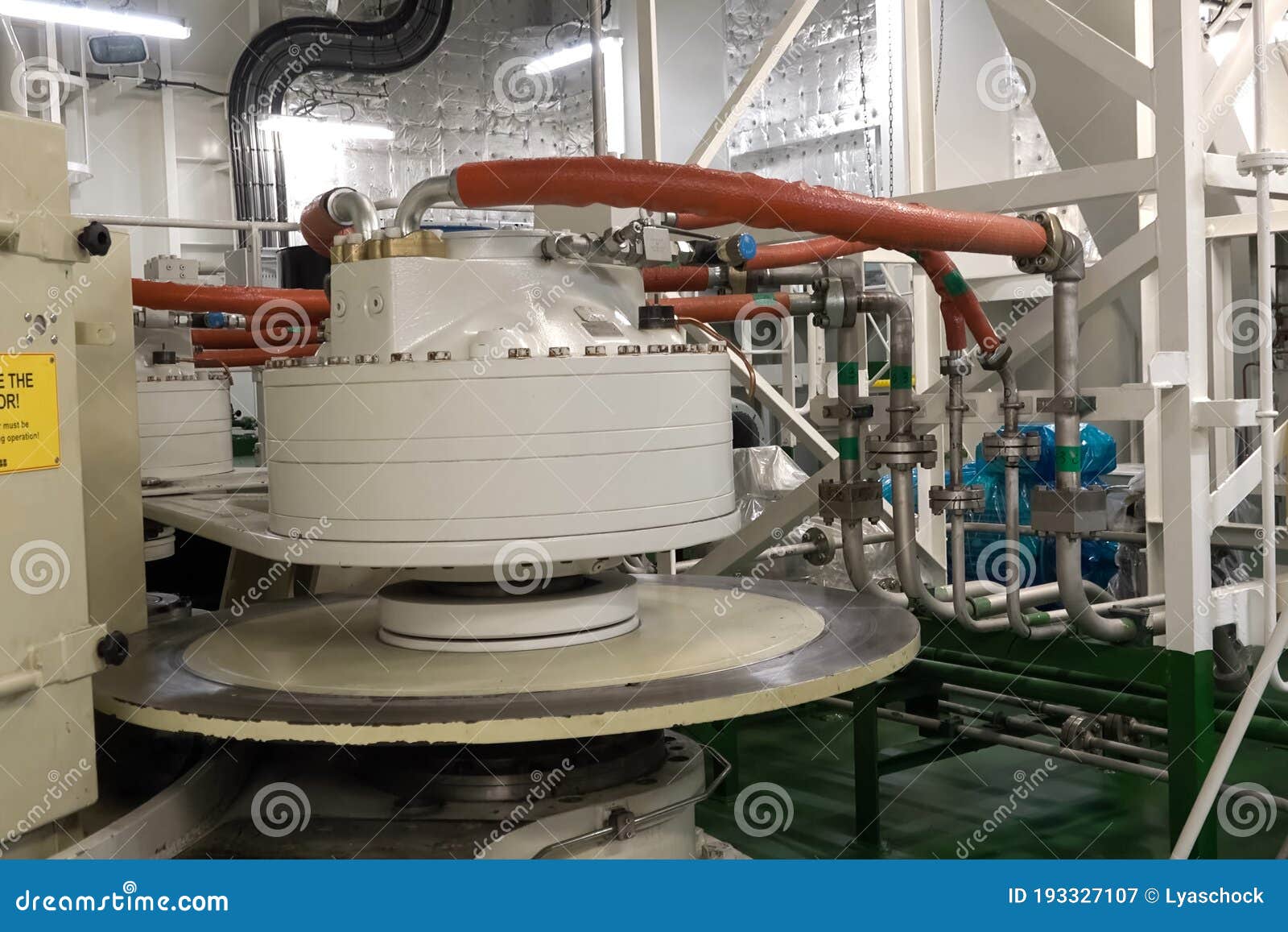 The Engine Compartment of the Ship. Engine and Steering Equipmen Stock ...