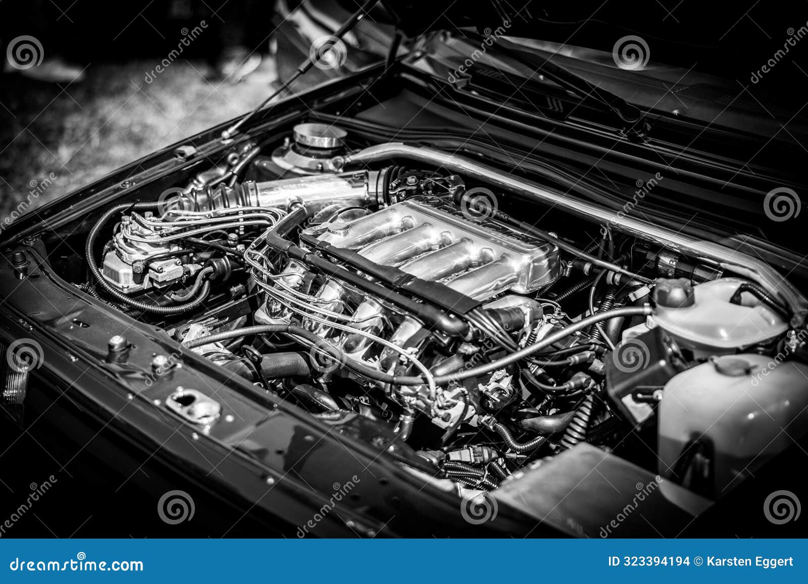 The Engine Compartment of a VW Golf Contains a Tuned Engine Stock Photo ...