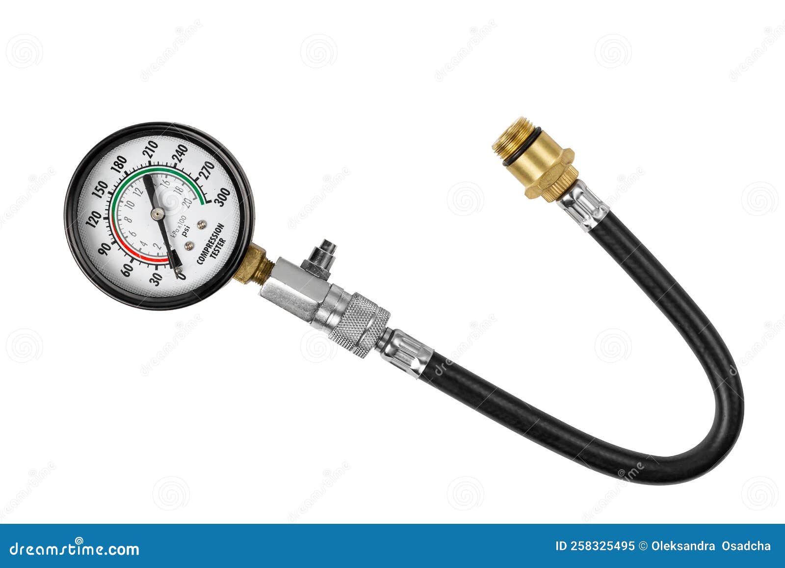 Engine Compression Gauge Isolated on White Background. Engine ...