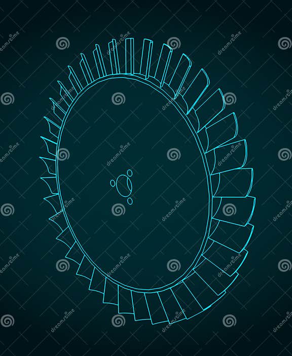 Engine Compressor Blisk Drawing Stock Vector - Illustration of technology, compressor: 321028171