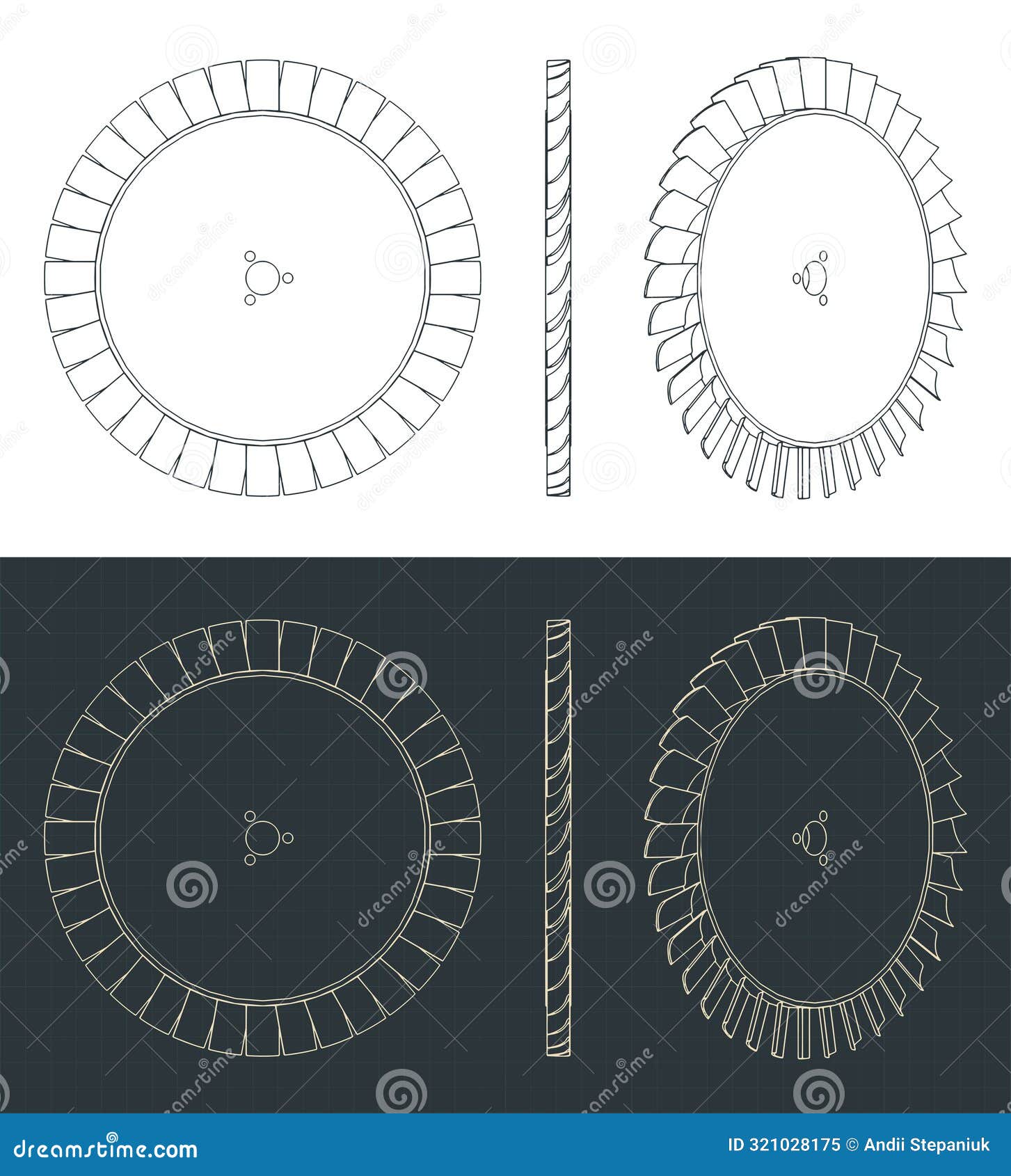 Engine Compressor Blisk Drawing Cartoon Vector | CartoonDealer.com ...