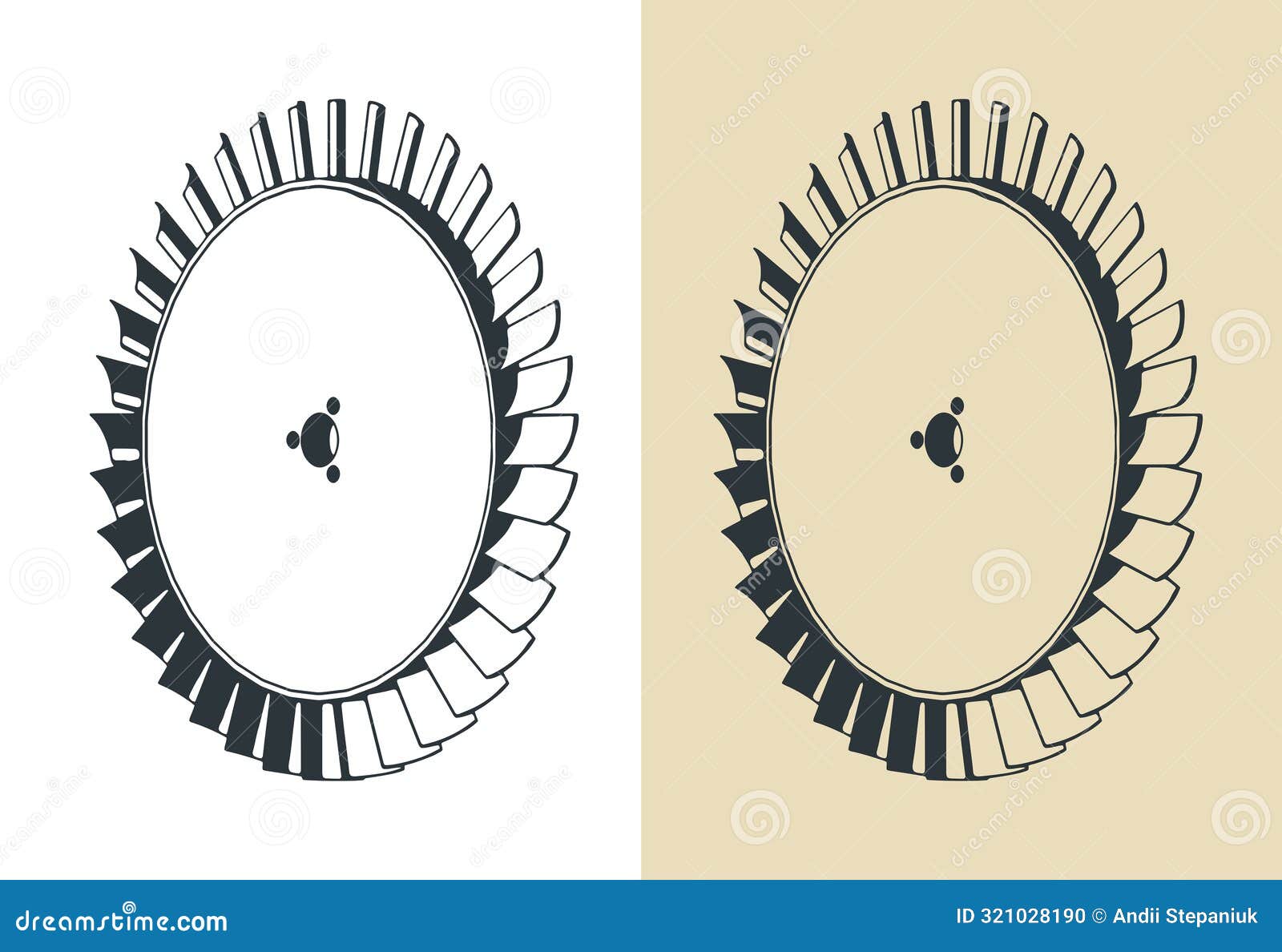 Engine Compressor Blisk Drawing Cartoon Vector | CartoonDealer.com ...