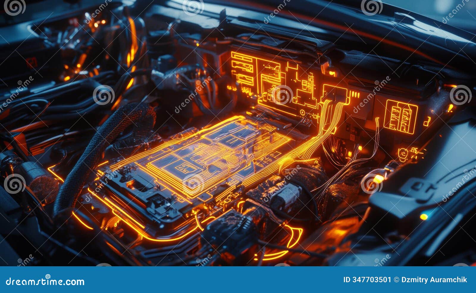 The Engine Control Unit (ECU) of a Car and Its Electrical Fuse Box ...