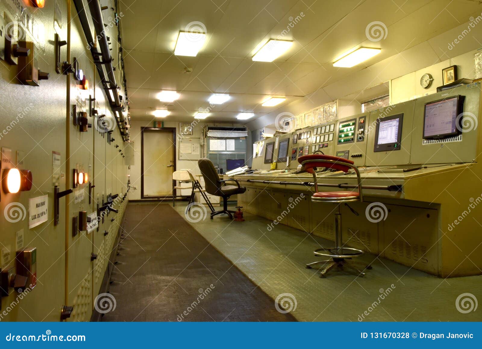 Engine Control Room on the Average Size Container Vessel Editorial ...