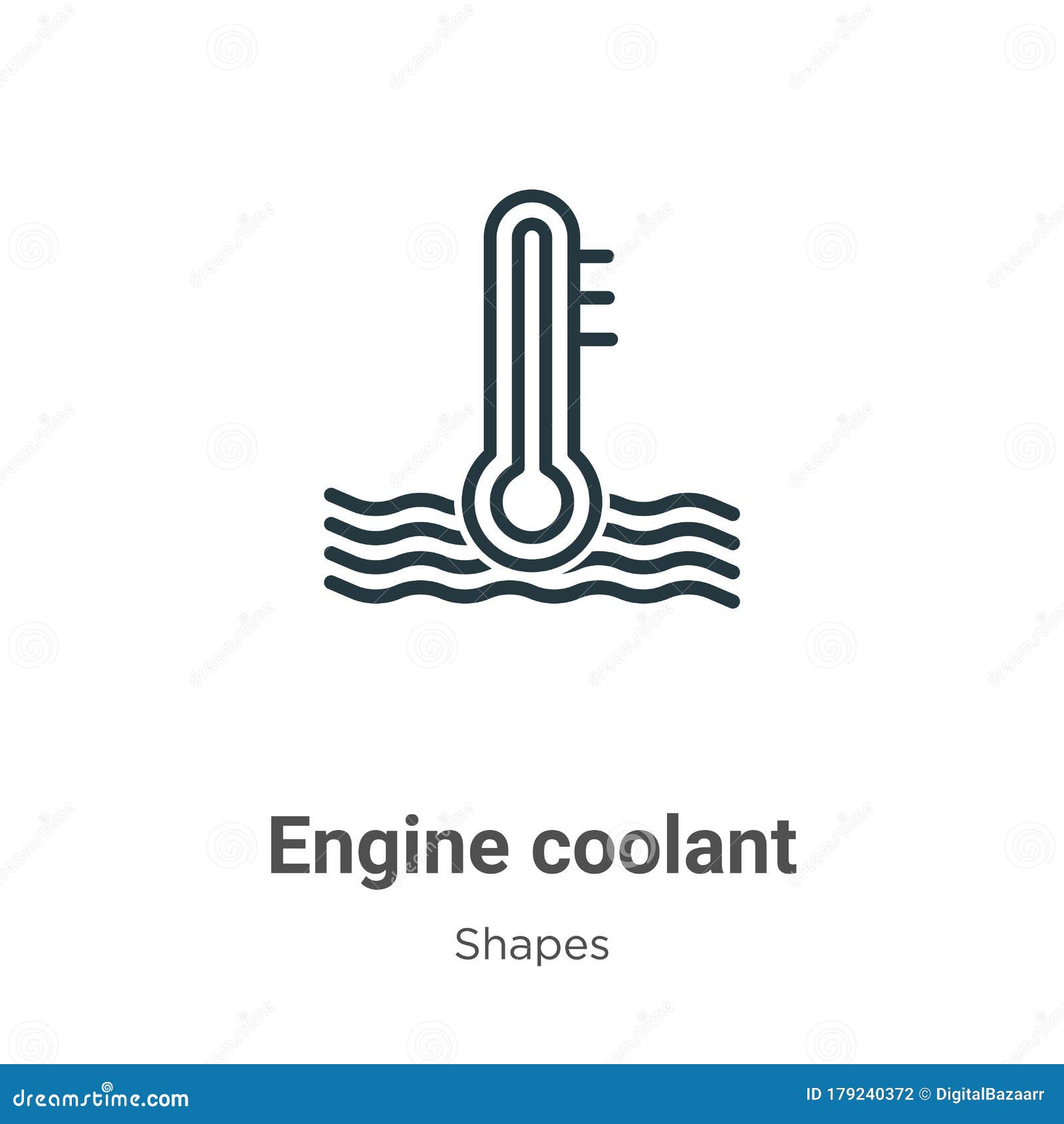 Engine Coolant Outline Vector Icon. Thin Line Black Engine Coolant Icon ...