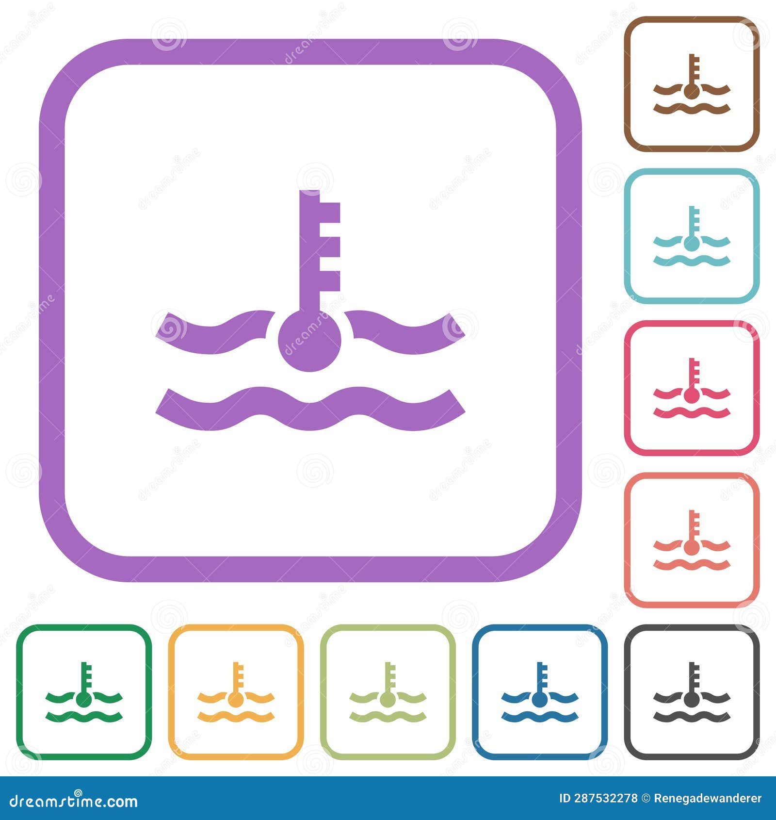 Engine Coolant Temperature Indicator Simple Icons Stock Vector ...