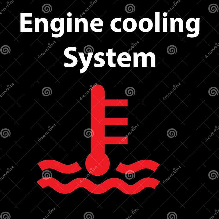Engine Cooling System Icon. Dashboard Warning Signs. Stock Illustration ...