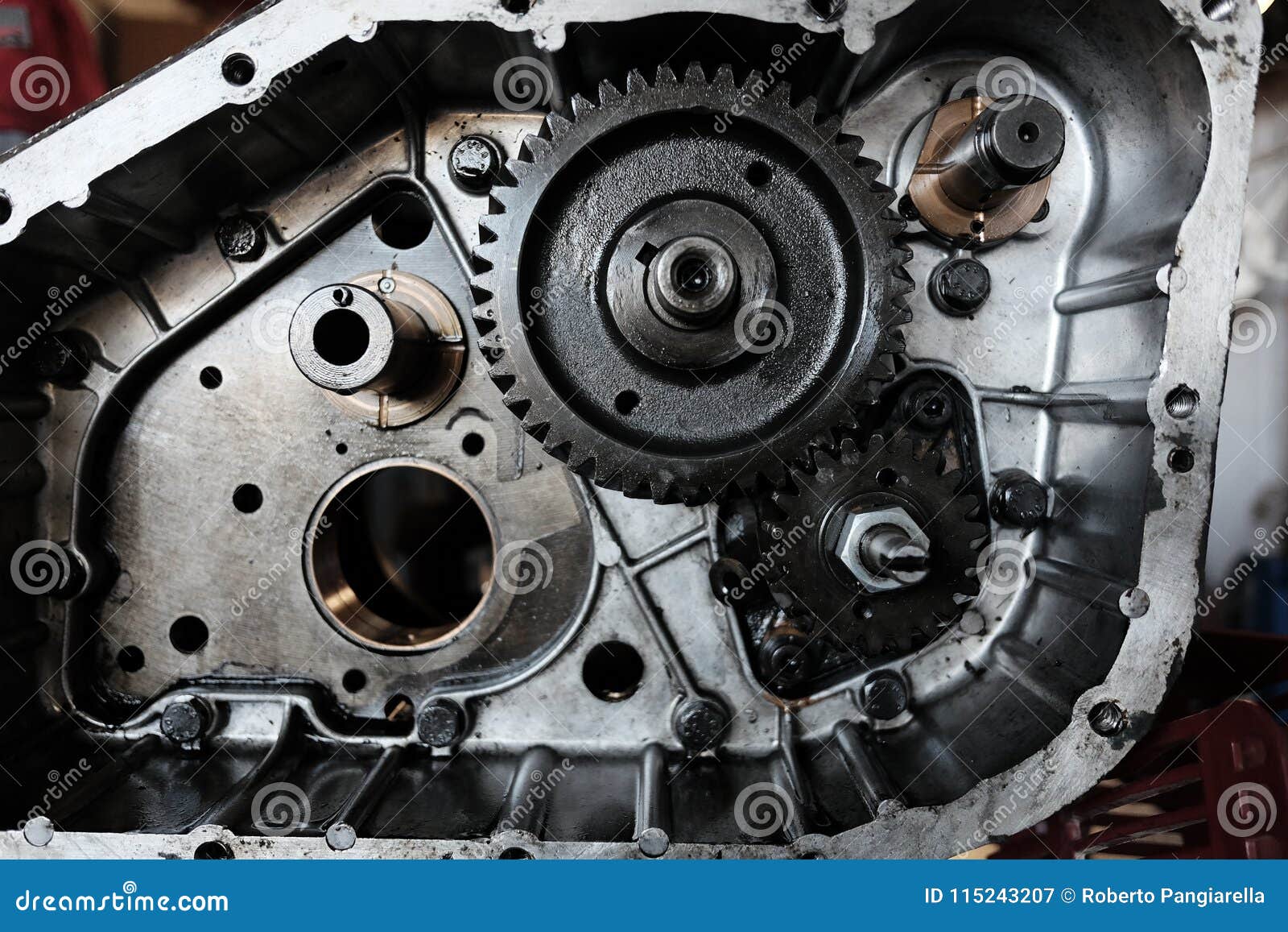 Engine crankcase in repair stock image. Image of texture - 115243207
