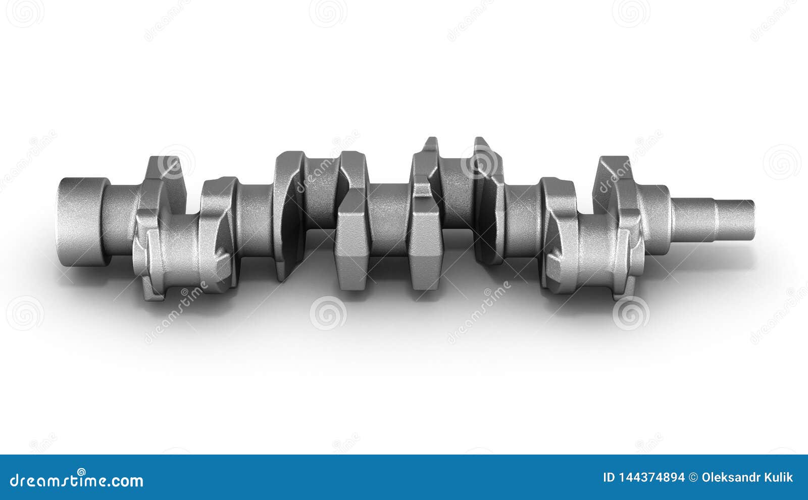 Engine Crankshaft on White 3d Illustration Stock Illustration ...
