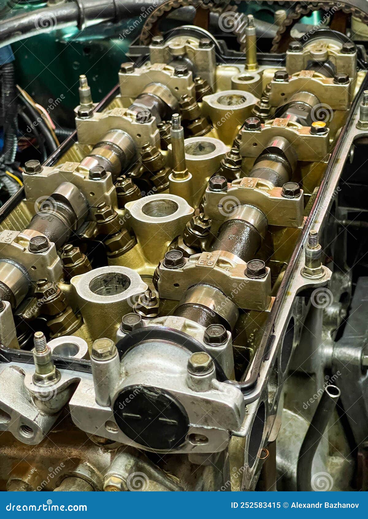 Engine cylinder head stock image. Image of overhaul - 252583415