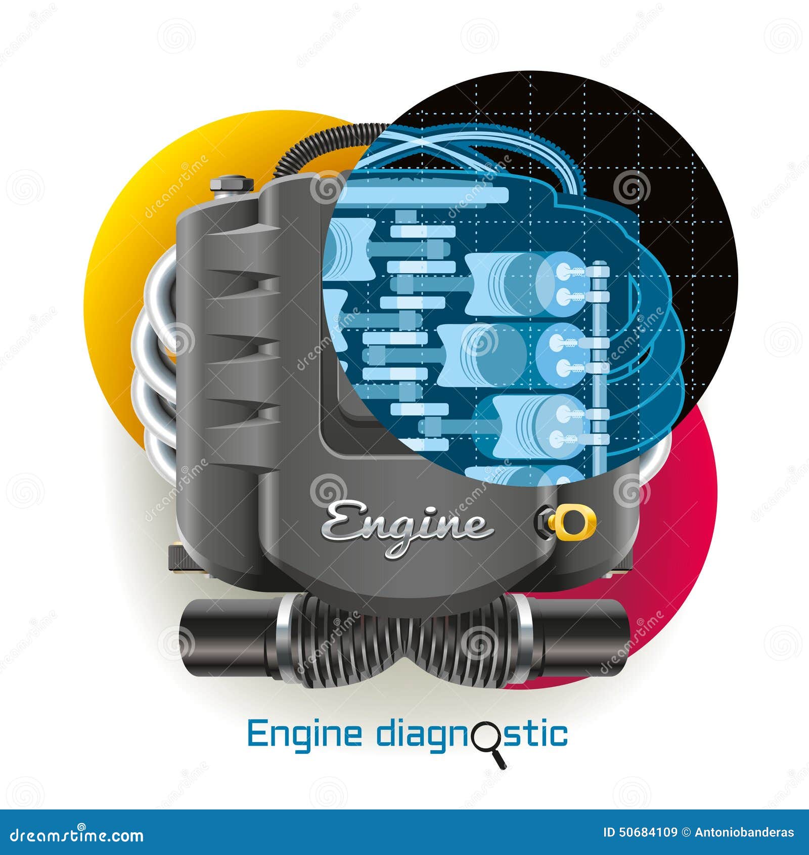 Engine Diagnostic stock vector. Illustration of icon - 50684109