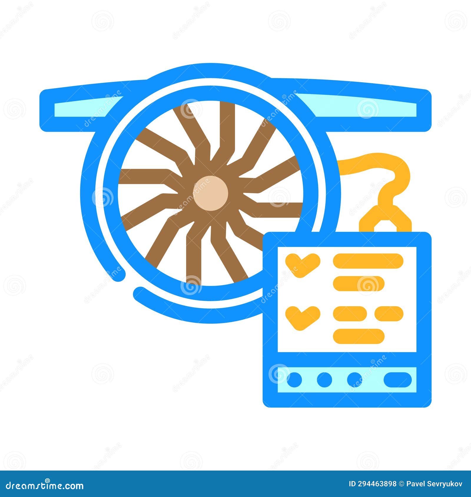 Engine Diagnostics Aircraft Color Icon Vector Illustration Stock Vector ...