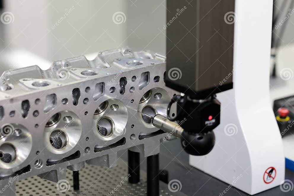 Engine Dimensions Inspecting on Bridge CMM Machine Stock Photo - Image ...