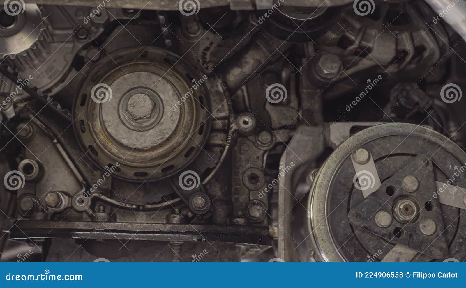 Engine disassembled detail stock footage. Video of engineering - 224906538