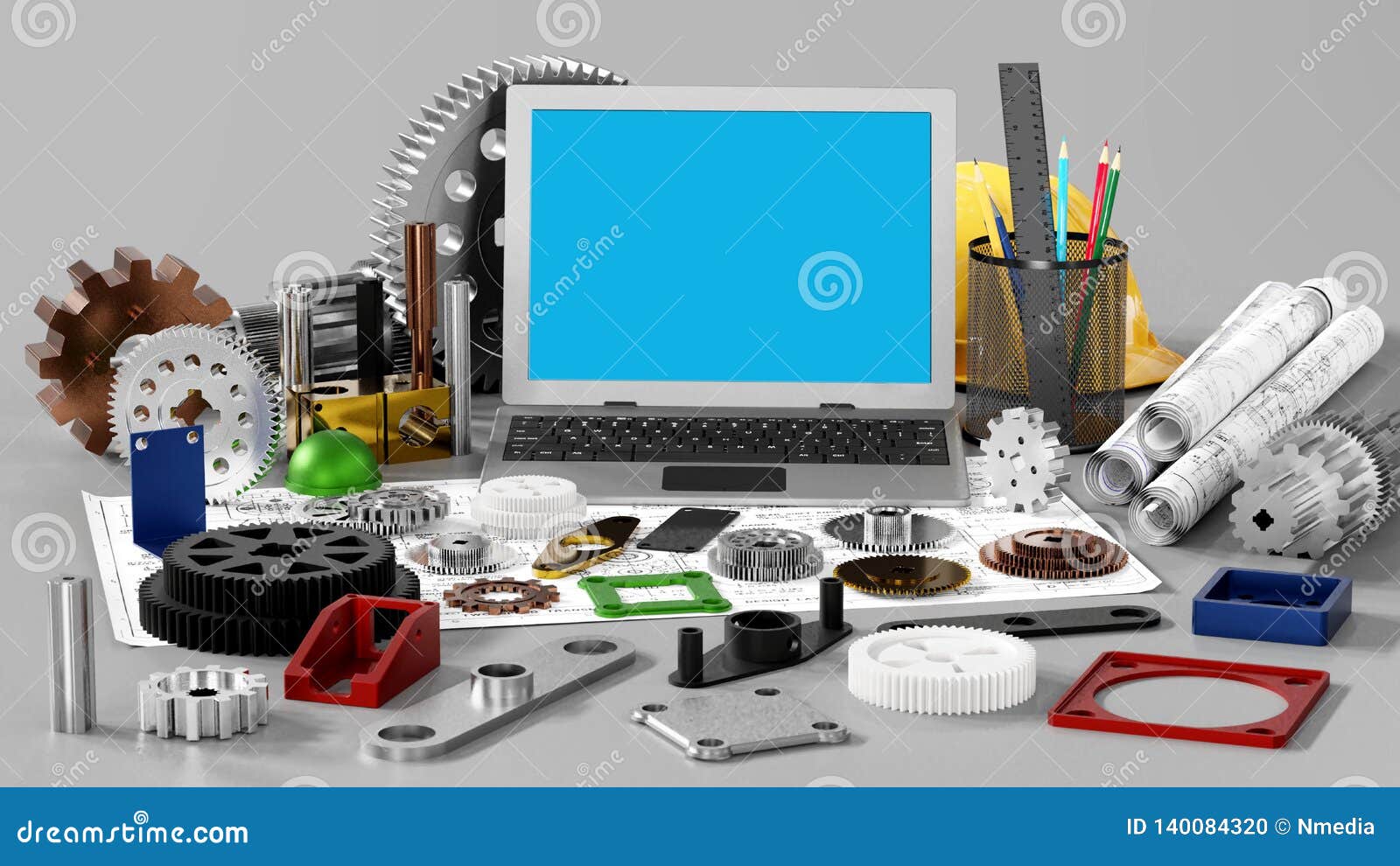 Engine Drawing and Mechanical Engineering Stock Illustration ...