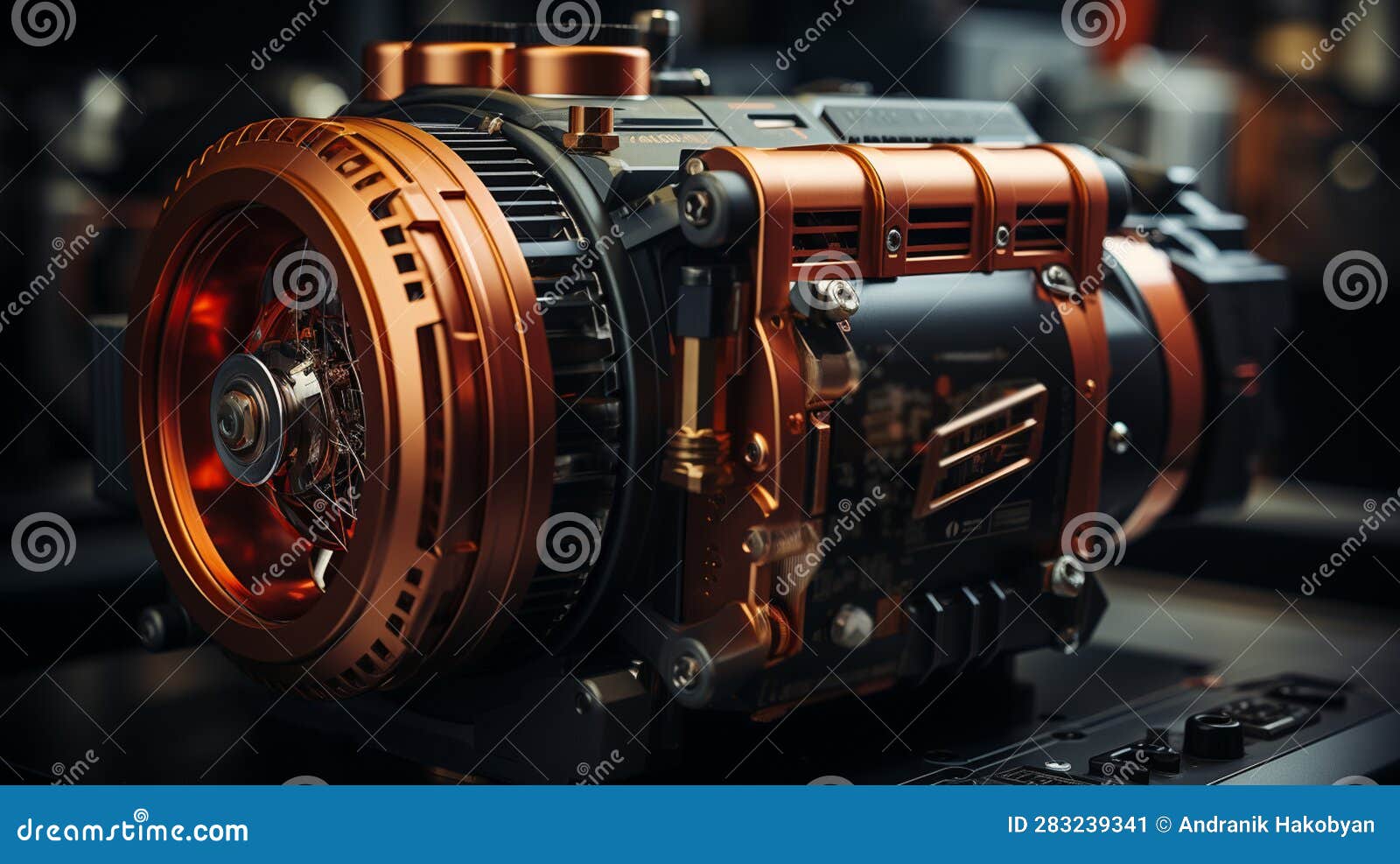 Engine Electric Generator. Generative Ai Stock Illustration ...