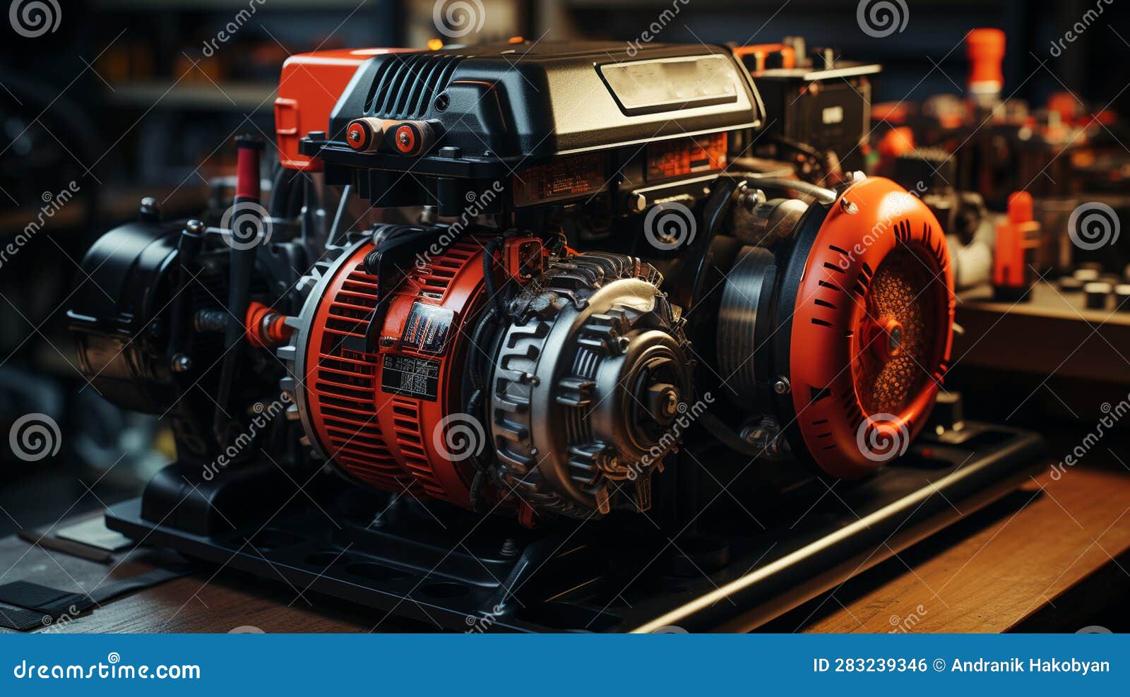 Engine Electric Generator. Generative Ai Stock Illustration ...