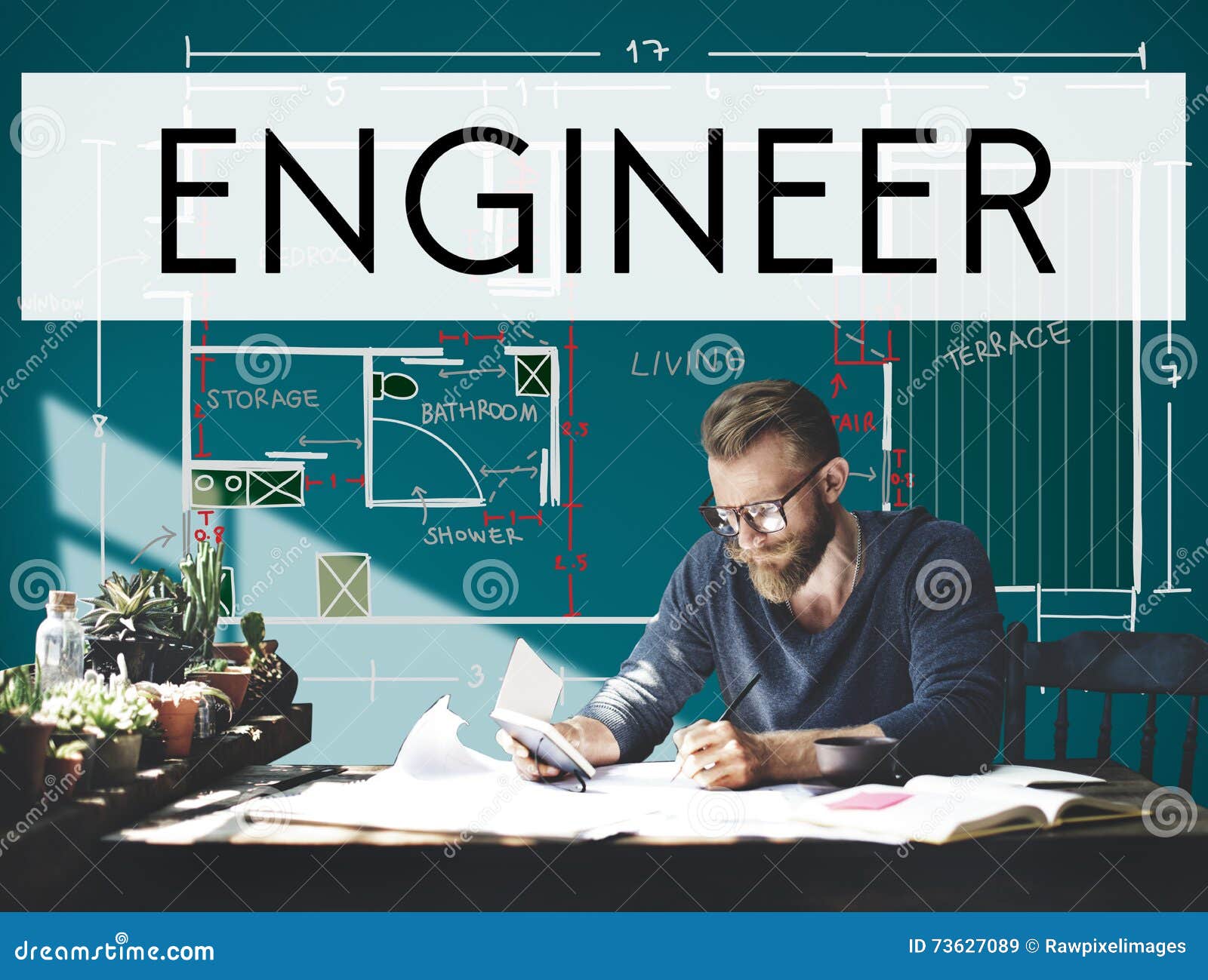 Engine Engineer Engineering Machine Occupation Concept Stock Image ...