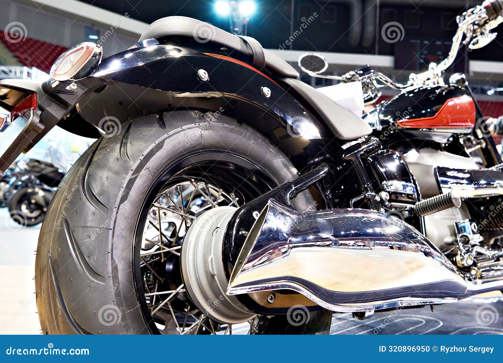 Modern cruiser motorcycle stock photo. Image of wheel - 320896950