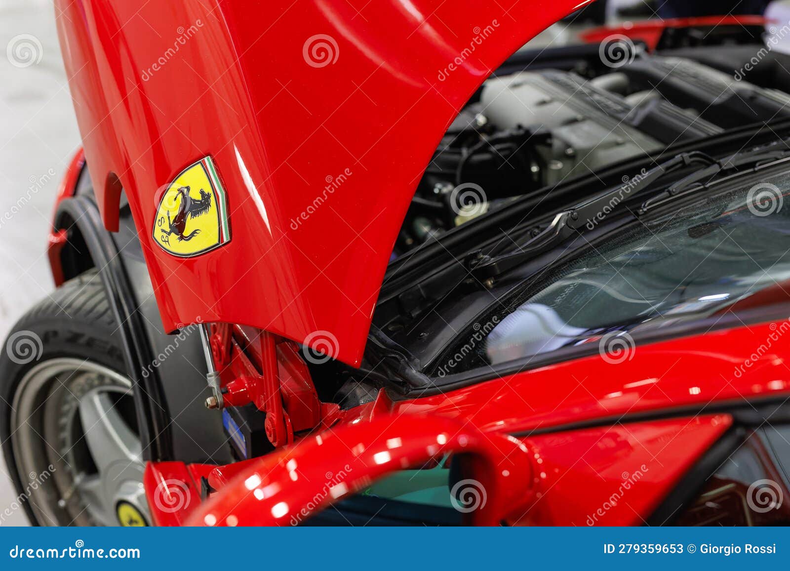Engine of a Ferrari 456 with an Open Hood Editorial Stock Photo - Image ...