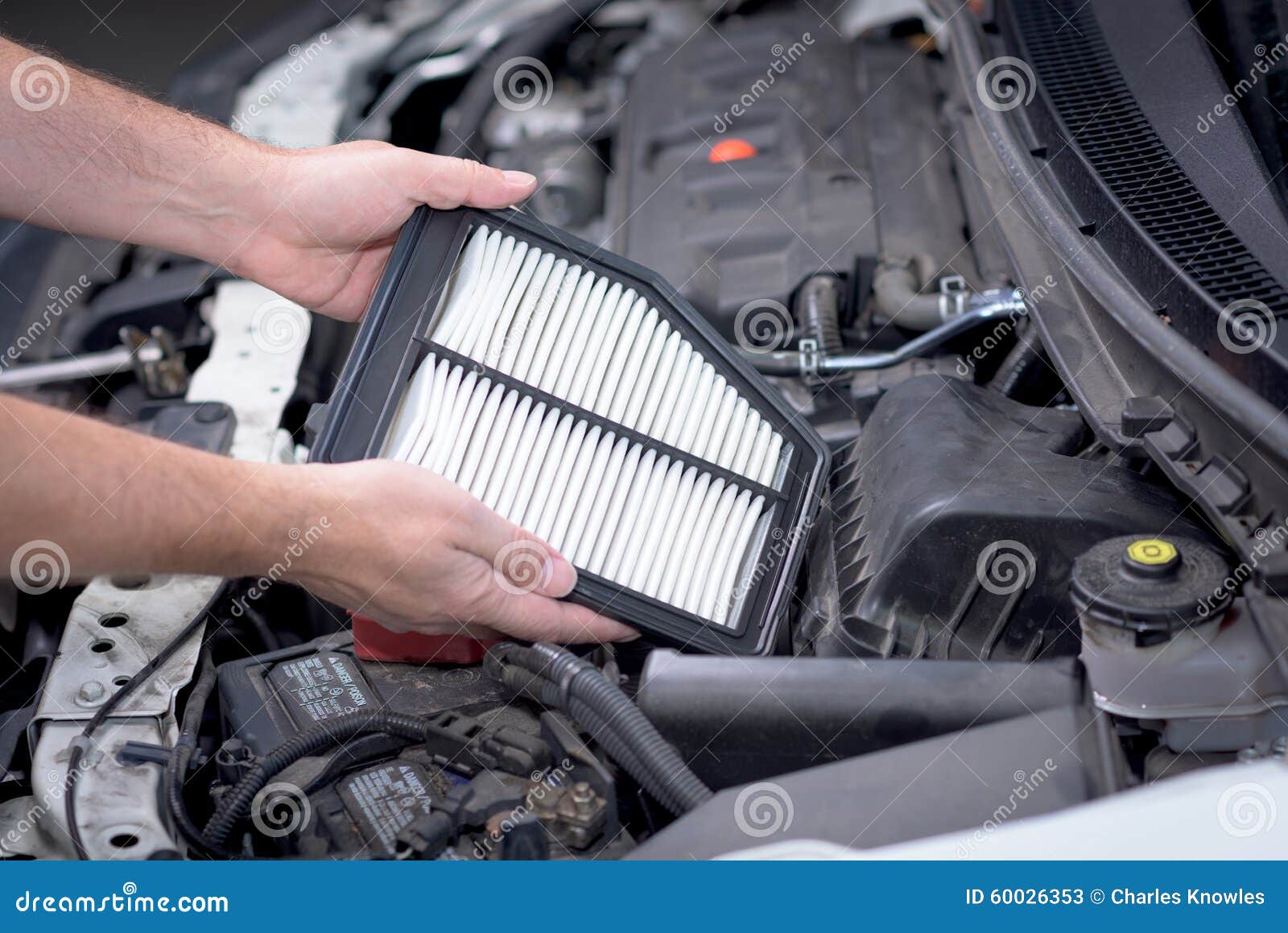 Engine Filter Replacement for Air Stock Image - Image of detail, worker ...