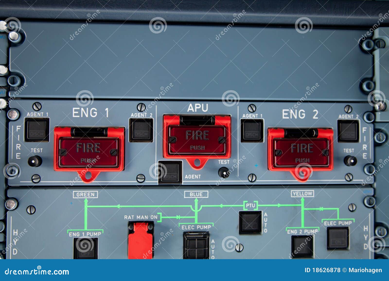 Engine Fire Warning Switches Stock Photo - Image of maintenance, line ...