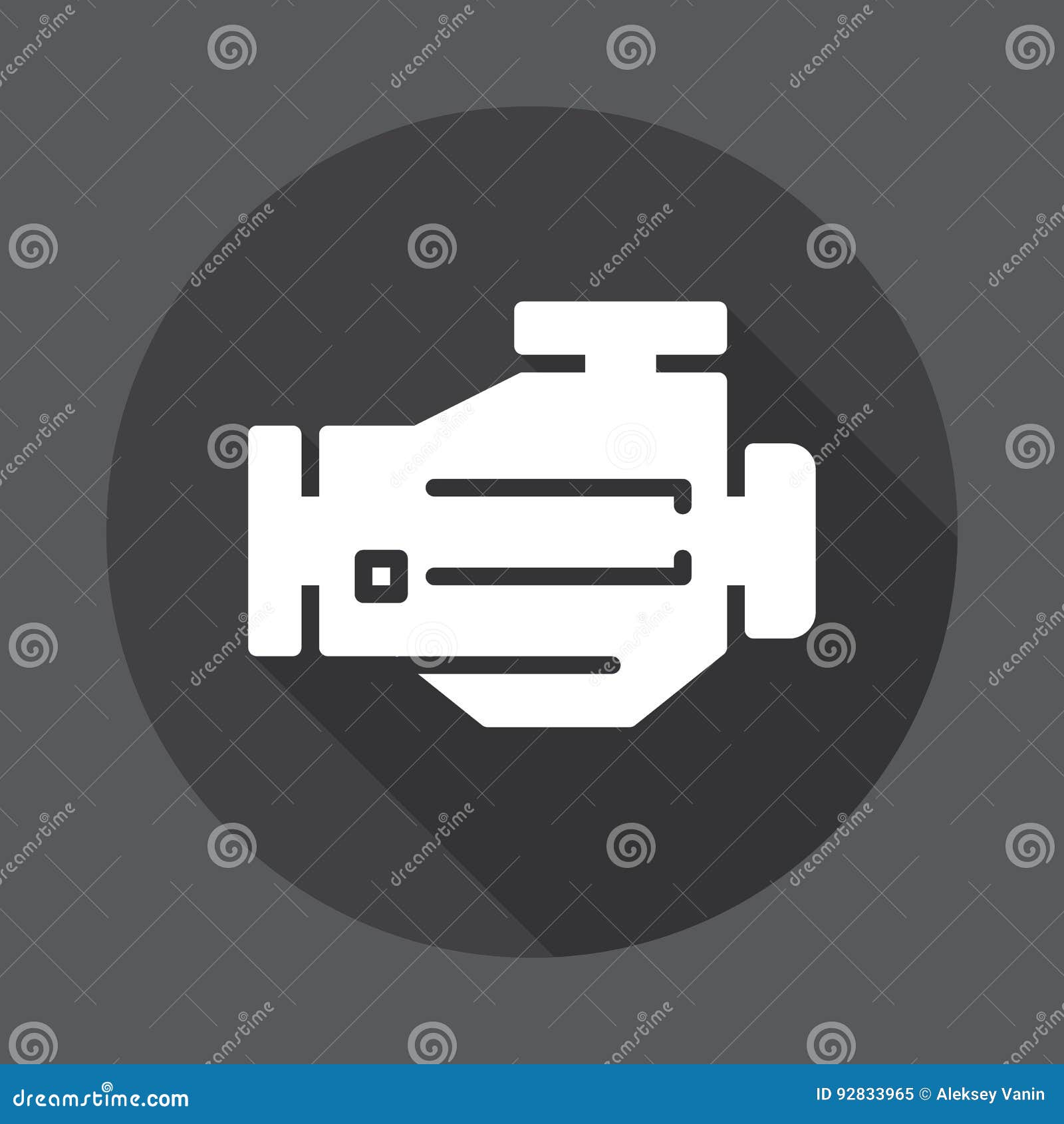 Engine Flat Icon. Round Colorful Button, Circular Vector Sign with Long ...