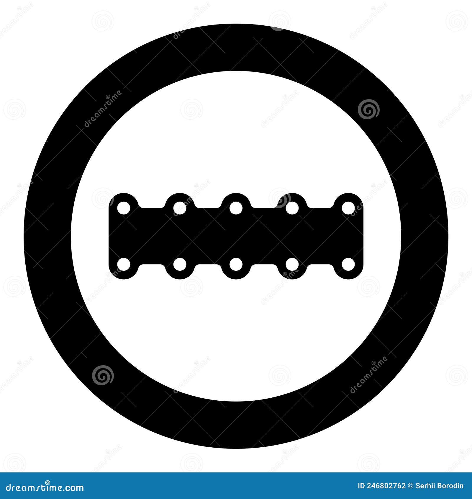 Engine Gasket Car Icon in Circle Round Black Color Vector Illustration ...